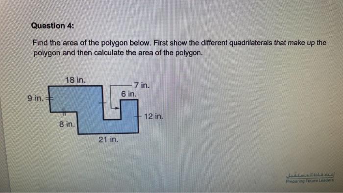 Solved Find the area of the polygon below. First show the | Chegg.com