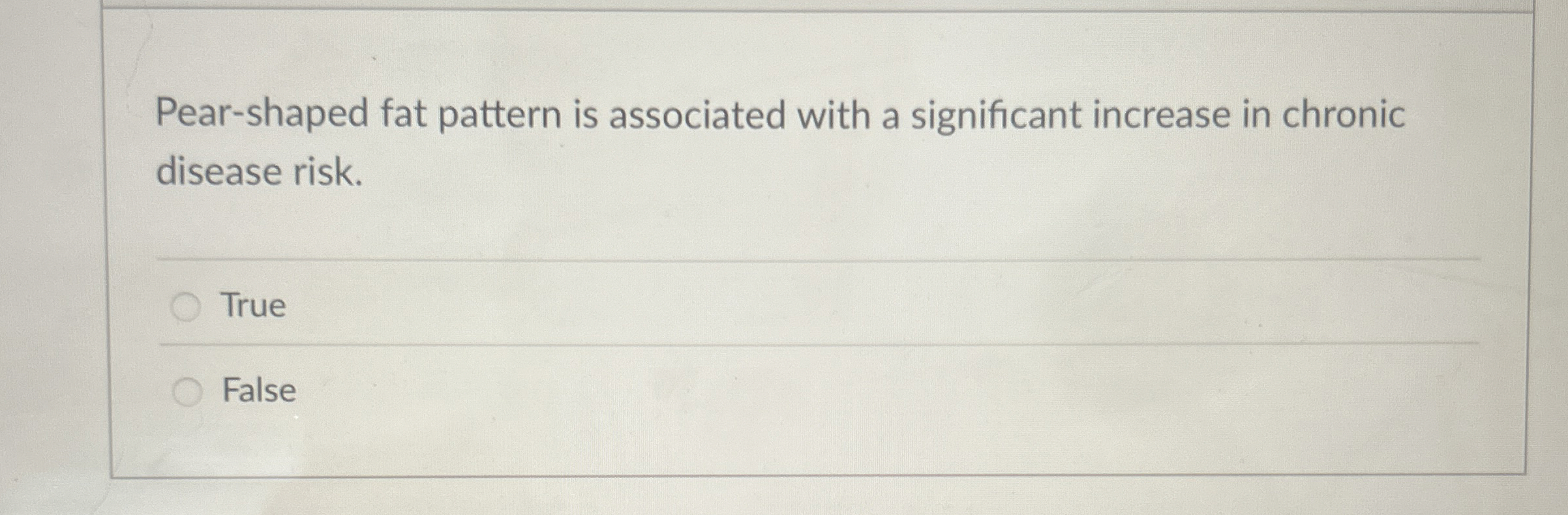 Solved Pear-shaped fat pattern is associated with a | Chegg.com