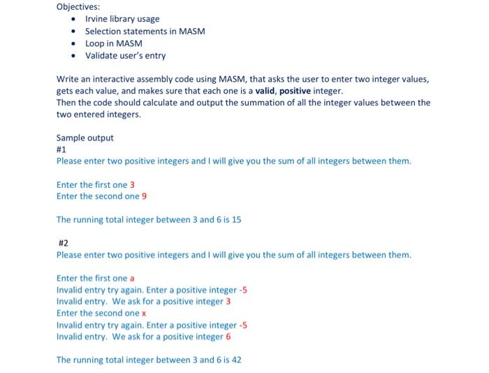 Solved Selection Statements In Masm Loop In Masm