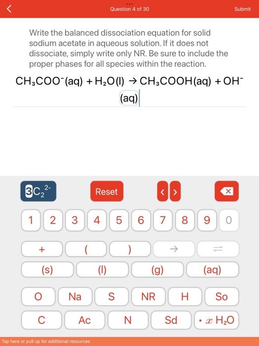 Solved Complete the balanced dissociation equation for the | Chegg.com