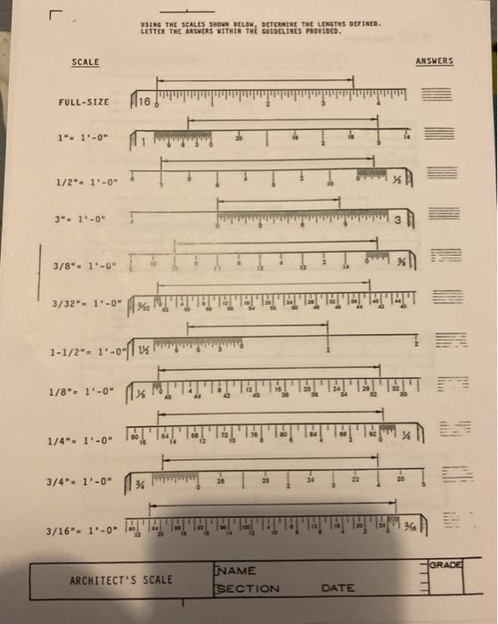 L USING THE SCALES SHOWN BELOW. DETERMINE THE LENGTHS | Chegg.com