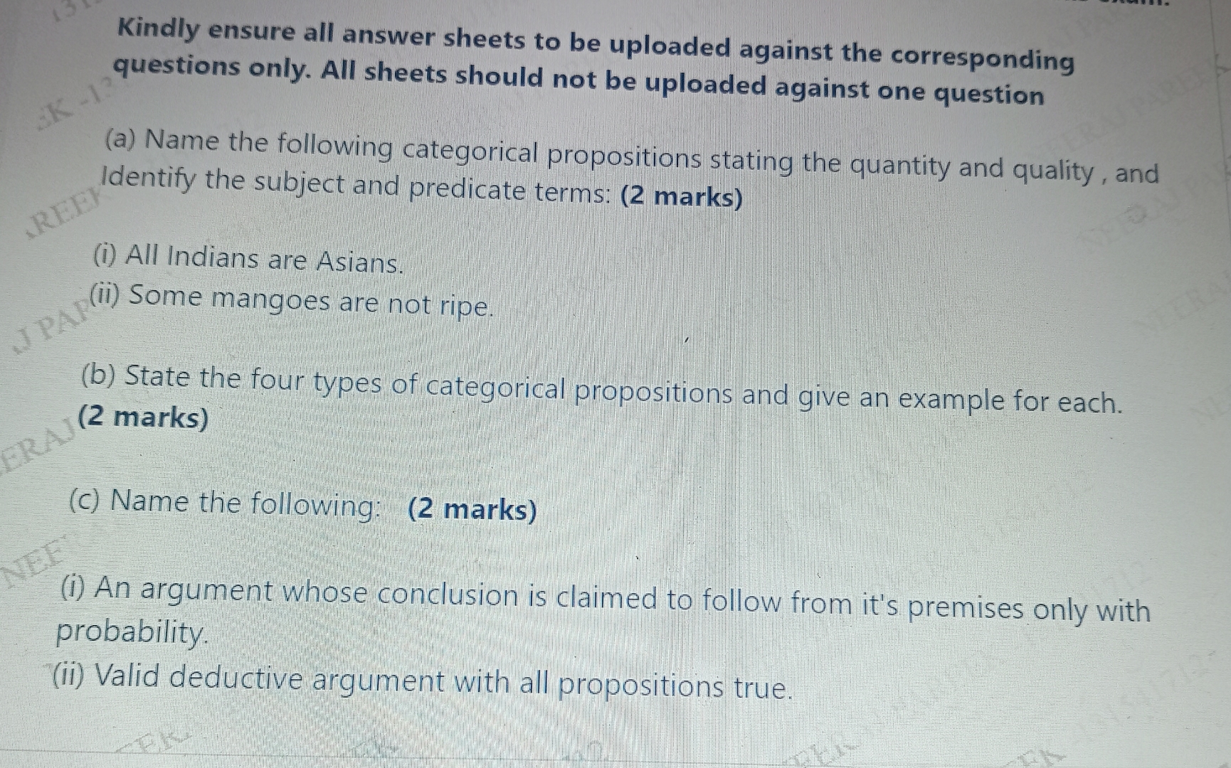 Solved Kindly ensure all answer sheets to be uploaded | Chegg.com