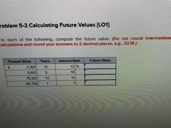 Solved Problem 5-3 Calculating Present Values [LO2] For each | Chegg.com