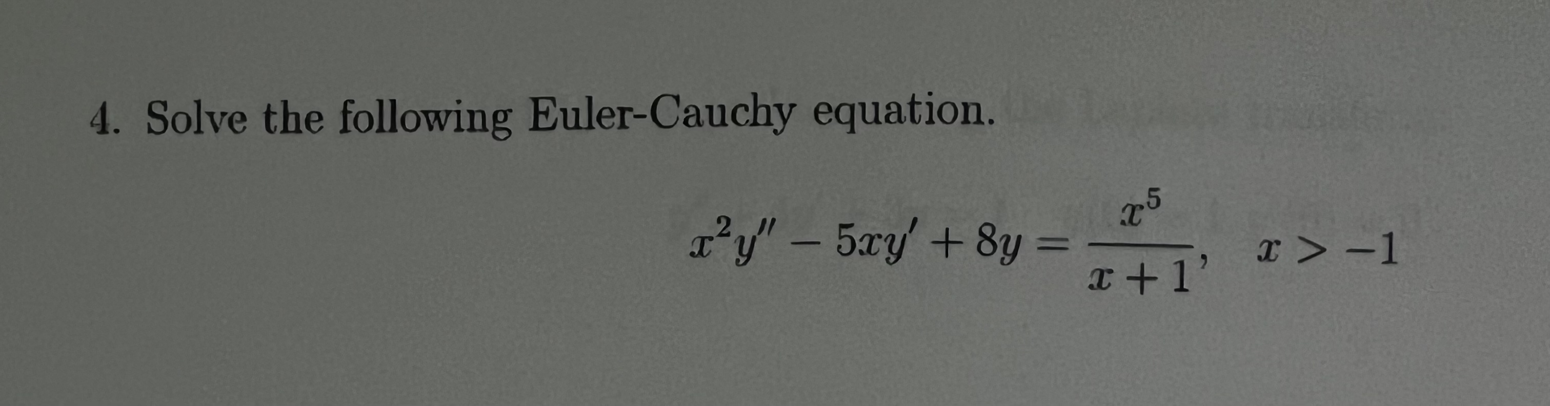 Solve the following Euler-Cauchy | Chegg.com
