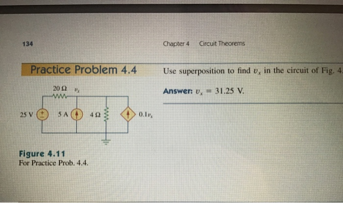 Solved 134 Chapter 4 Circuit Theorems Practice Problem 4.4 | Chegg.com