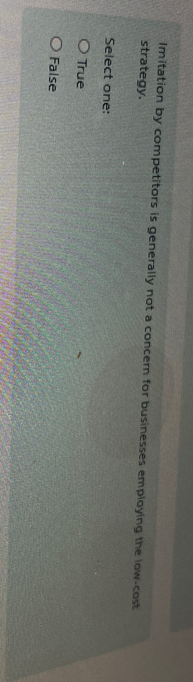 Solved Imitation by competitors is generally not a concern | Chegg.com