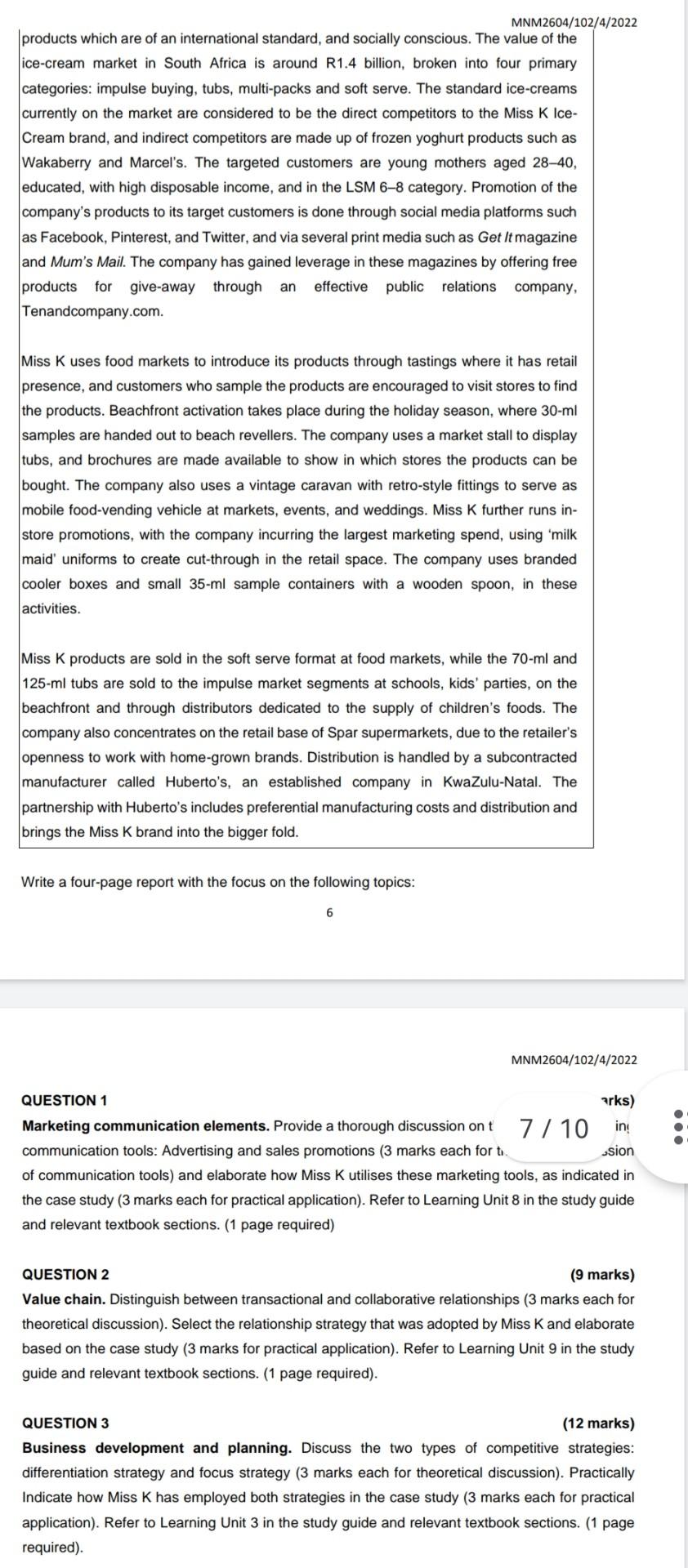 Study the short case study and answer the assignment | Chegg.com