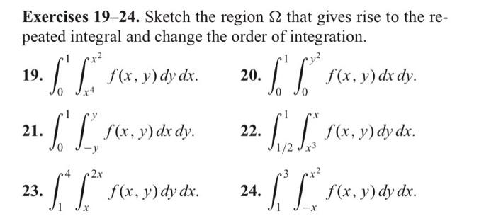Solved Exercises 19-24. Sketch the region \\( \\Omega \\) | Chegg.com