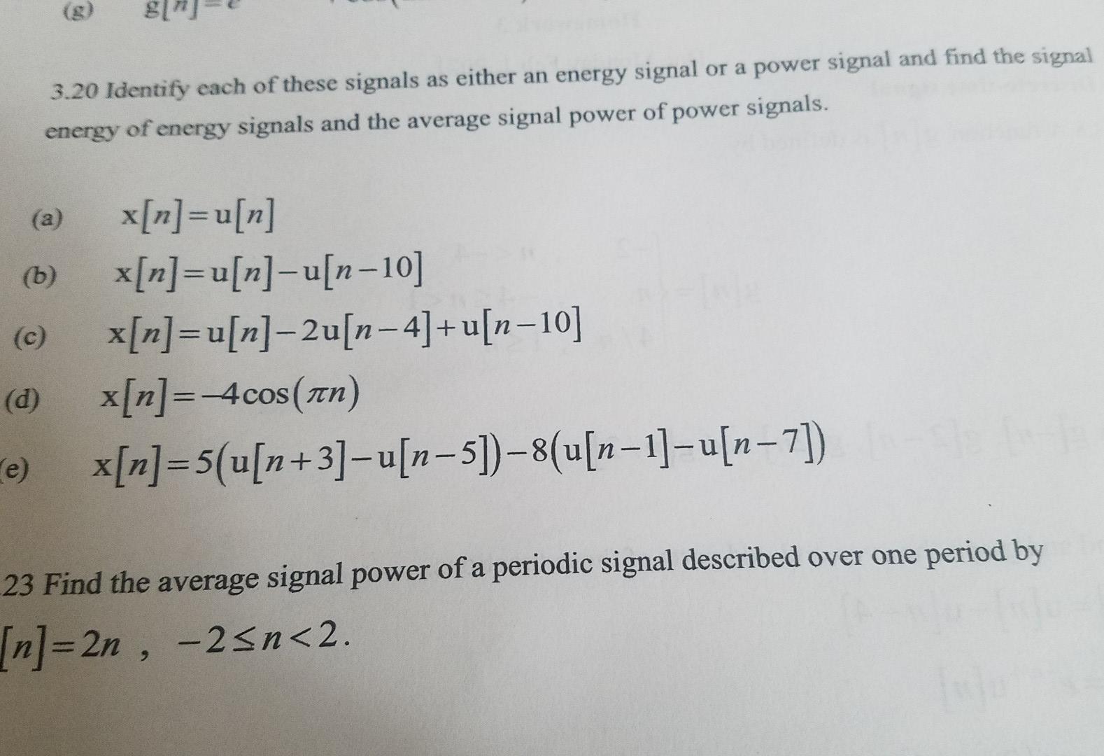 Solved el 3.20 Identify each of these signals as either an | Chegg.com