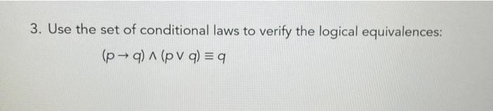 Solved 3. Use the set of conditional laws to verify the | Chegg.com