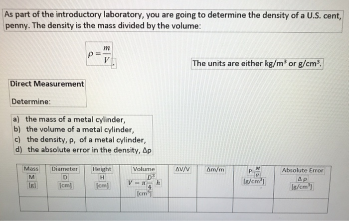 Solved As part of the introductory laboratory, you are going | Chegg.com