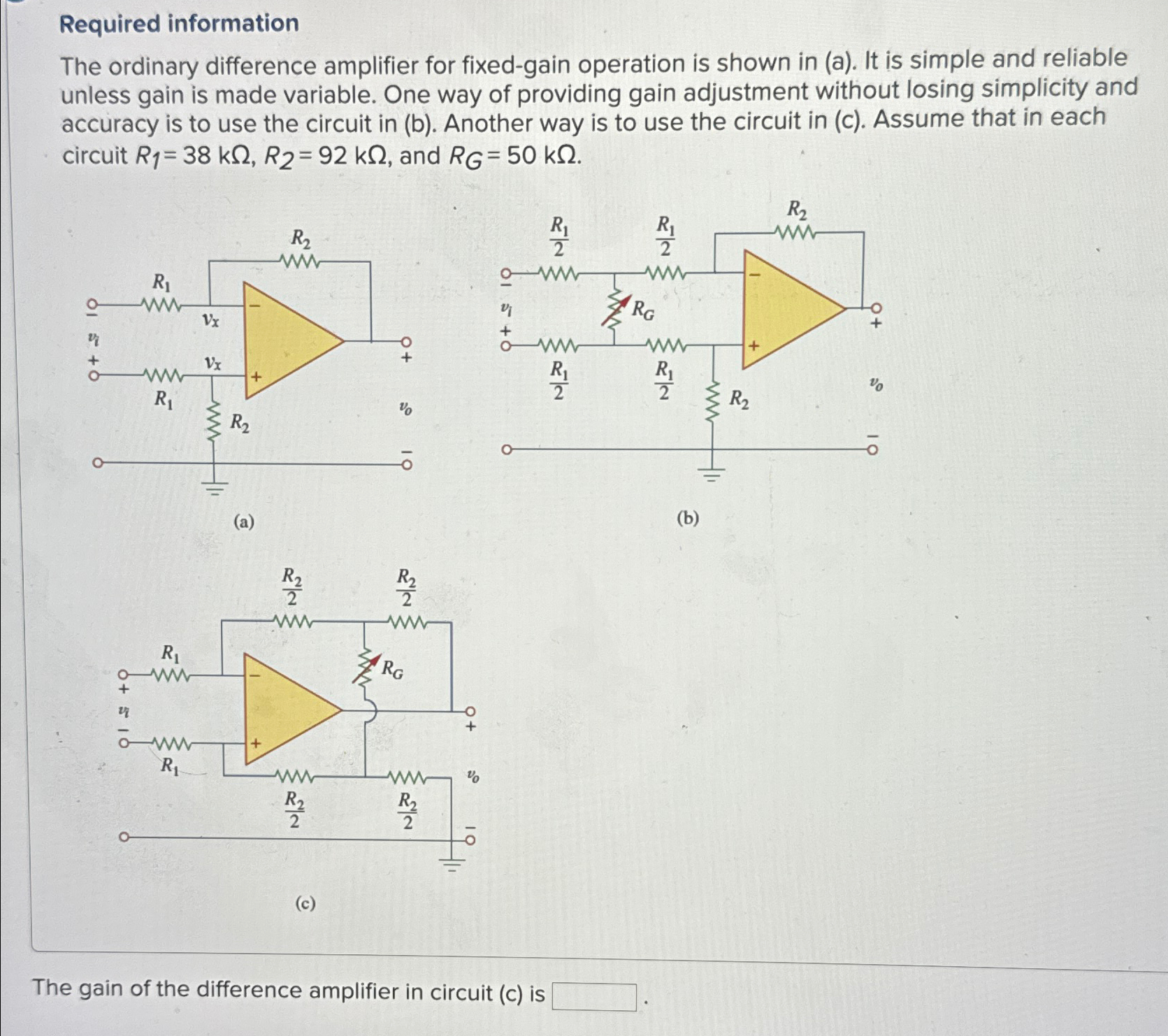 Solved Required informationThe ordinary difference amplifier | Chegg.com