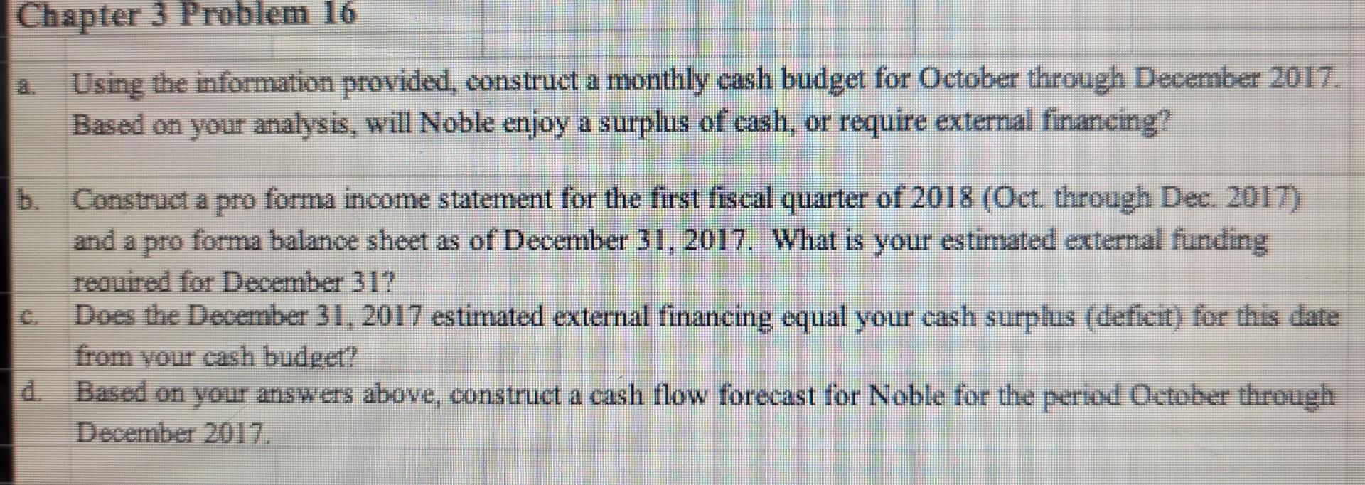 Solved a. Using the information provided, construct a | Chegg.com