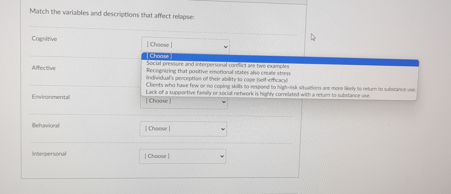 Solved Match the variables and descriptions that affect | Chegg.com
