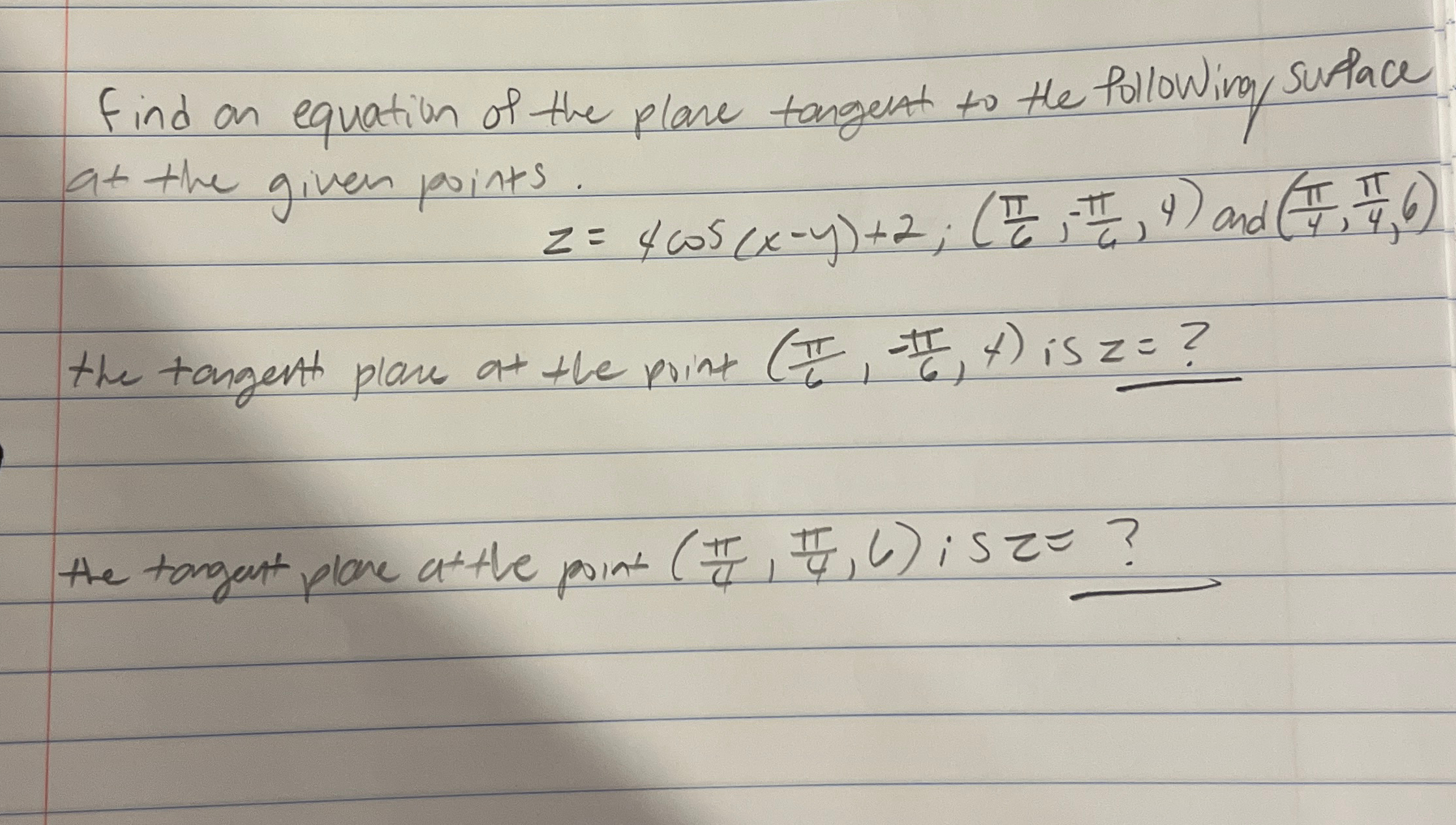 Solved Find an equation of the plane tangent to the | Chegg.com