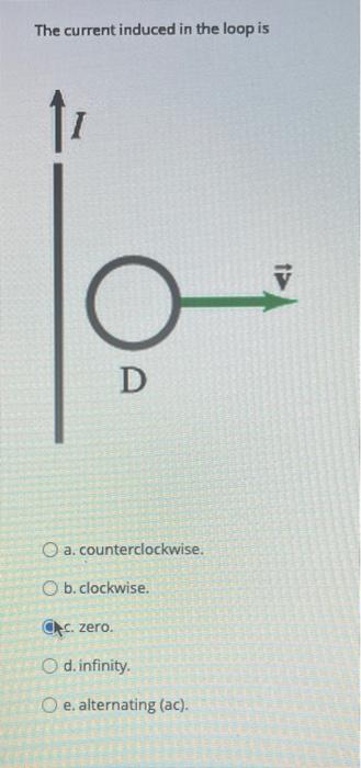 Solved The current induced in the loop is a. | Chegg.com