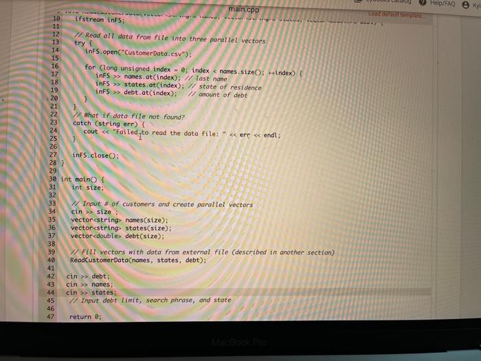 Solved Program Specifications Write a program to search | Chegg.com