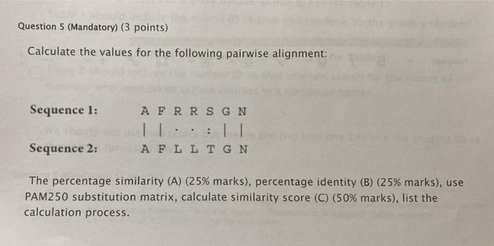 Solved Question 5 (Mandatory) ( 3 points) Calculate the | Chegg.com