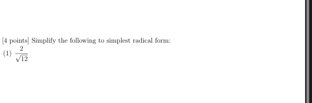 Solved [4 ﻿points] ﻿Simplify the following to simplest | Chegg.com