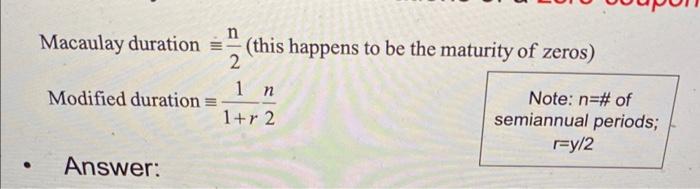 Solved Calculate and interpret the Macaulay and modified | Chegg.com