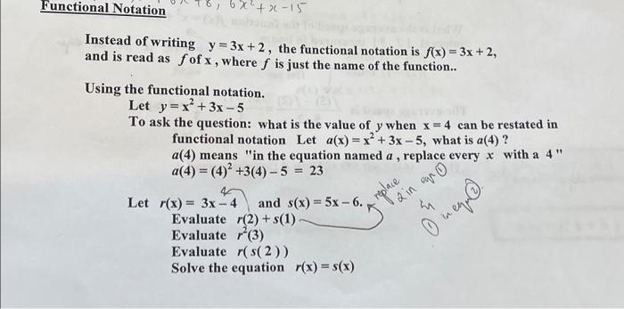 Solved Functional Notation 18, 6x²+x-15 Instead of writing | Chegg.com