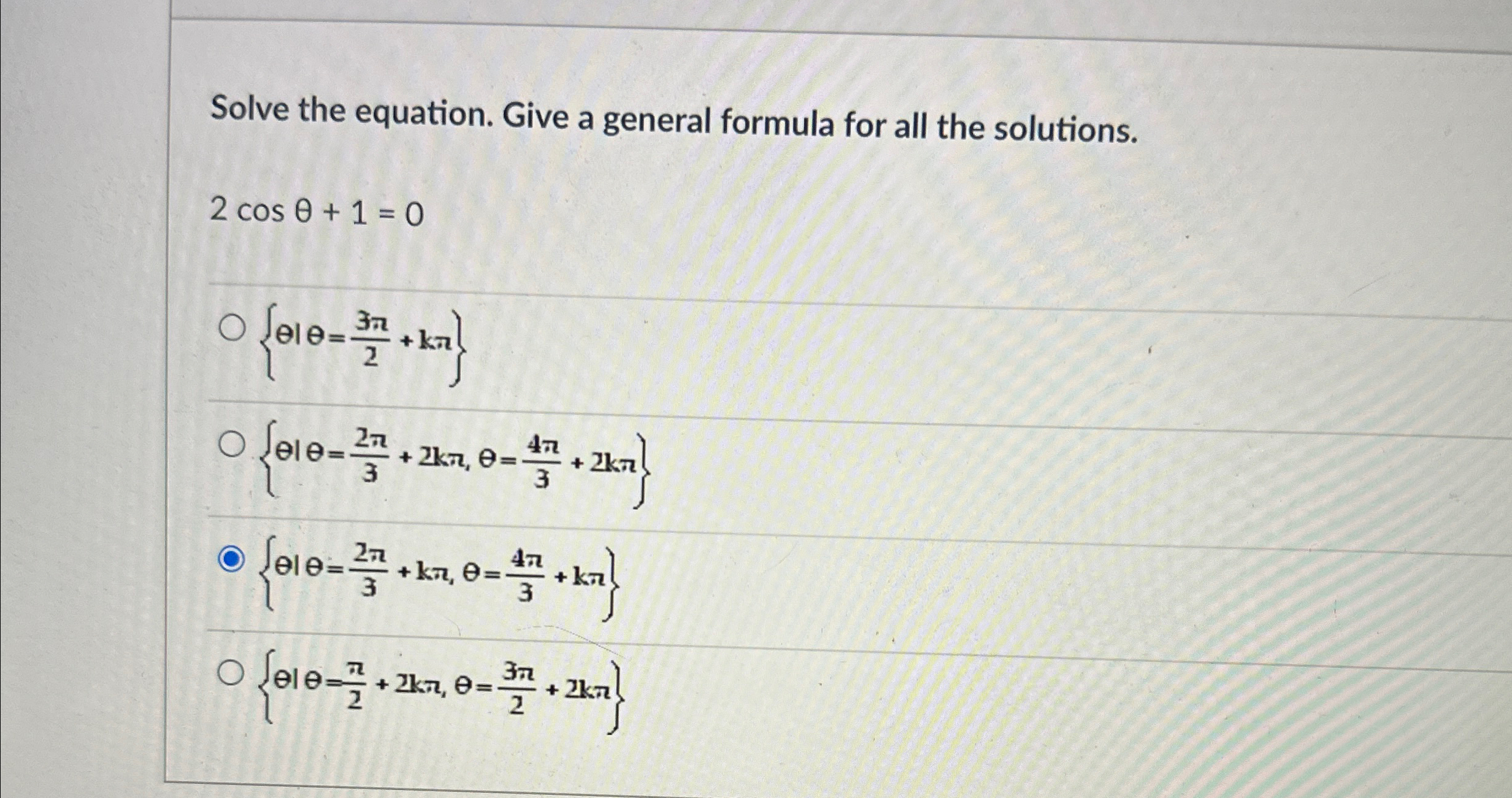 Solved Solve the equation. Give a general formula for all | Chegg.com