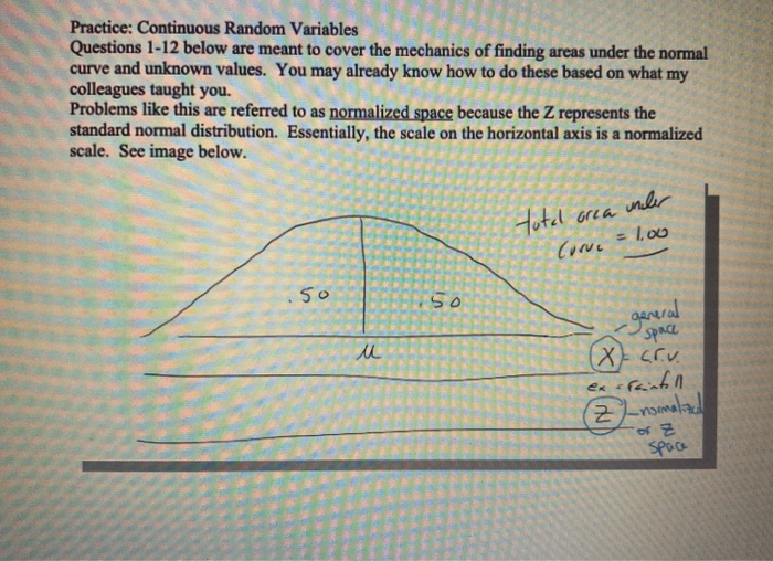 Solved Practice: Continuous Random Variables Questions 1-12 | Chegg.com