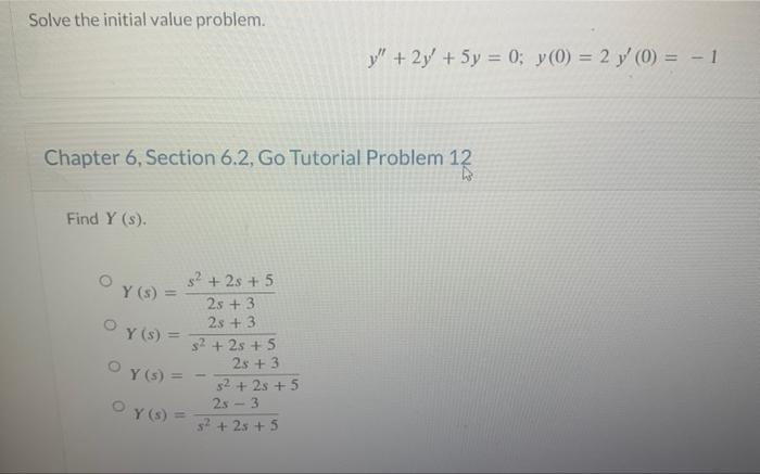 Solved Solve the initial value problem. | Chegg.com