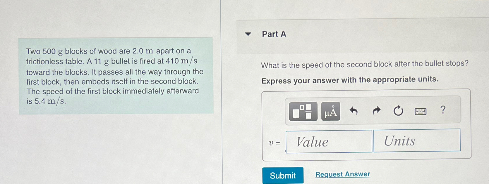 Solved Part ATwo 500g ﻿blocks of wood are 2.0m ﻿apart on a | Chegg.com