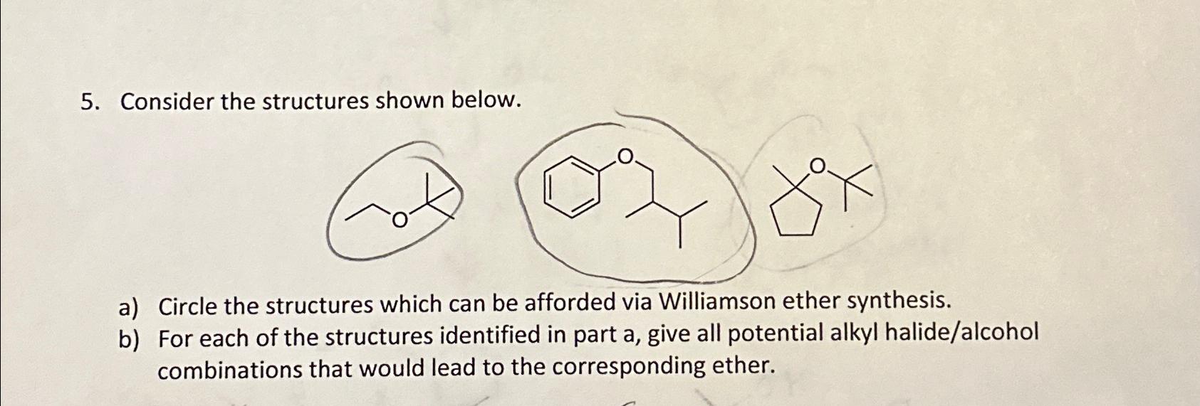 Solved Consider the structures shown below.a) ﻿Circle the | Chegg.com