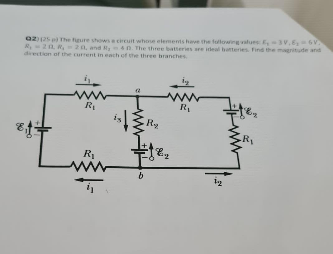 Solved Q2) (25 p) The figure shows a circuit whose elements | Chegg.com