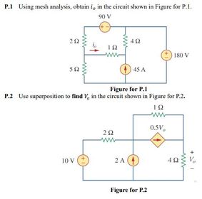 Solved P. 1 ﻿Using mesh analysis, obtain i0 ﻿in the circuit | Chegg.com