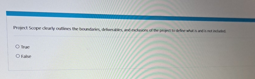 Solved Project Scope clearly outlines the boundaries, | Chegg.com