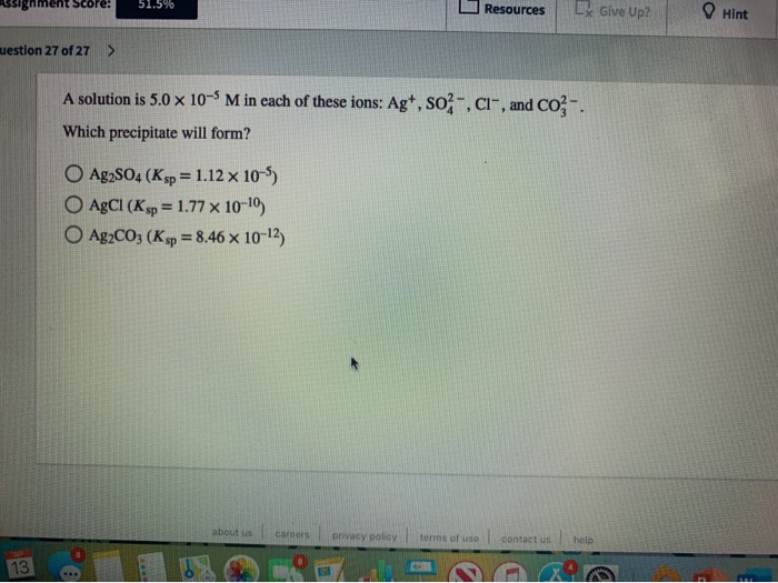 Solved gnment Score: 51.5% Resources Lx Give Up? Hint | Chegg.com