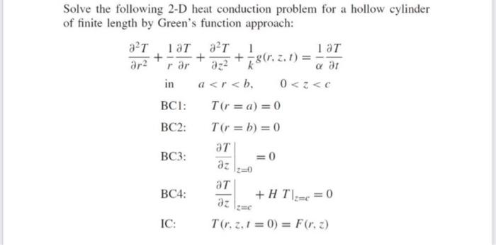 Solve the following 2-D heat conduction problem for a | Chegg.com