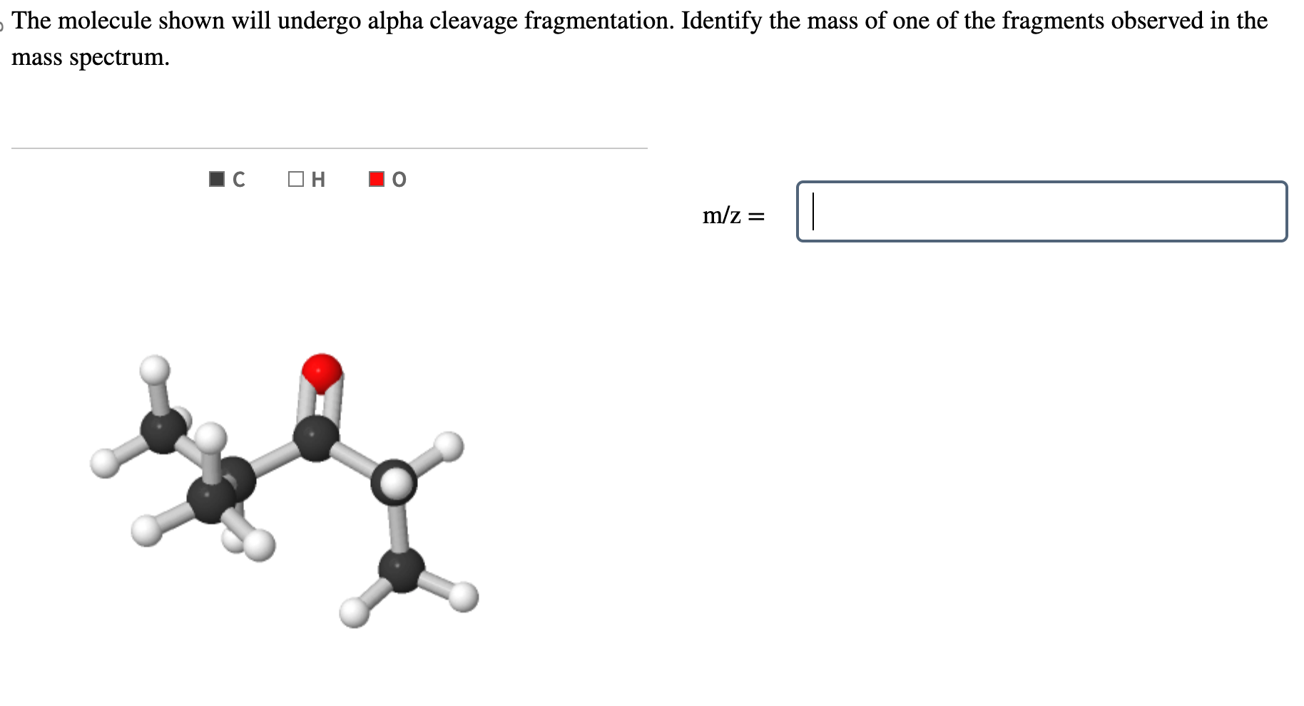 Solved The molecule shown will undergo alpha cleavage | Chegg.com