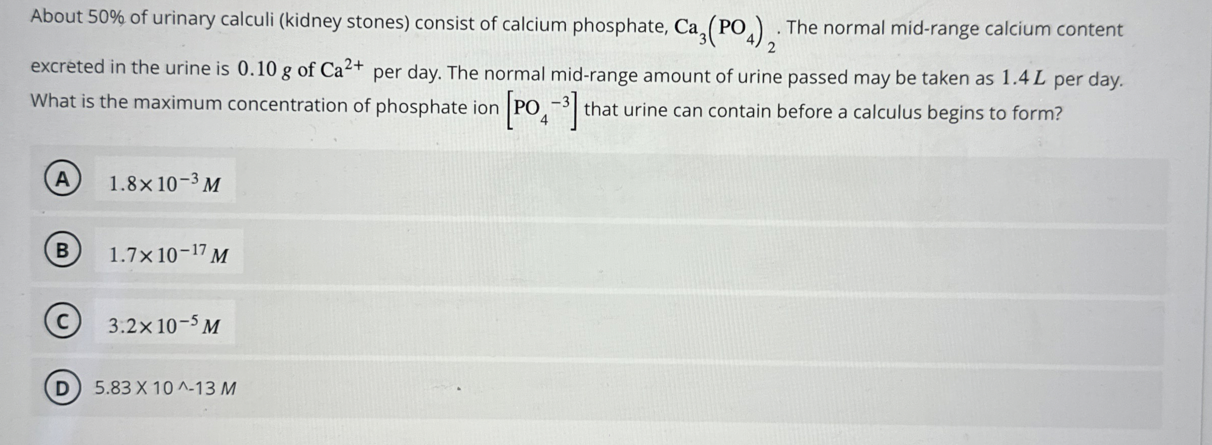 Solved What does this mean About 50% ﻿of urinary calculi | Chegg.com