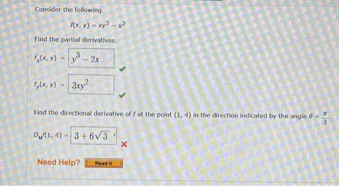 Solved Consider The Following F X Xy3 X2 Find The
