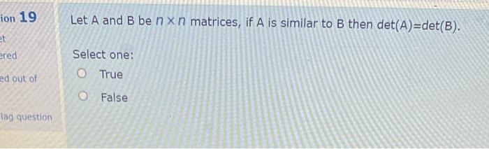 Solved Let A and B be nxn matrices, if A is similar to B | Chegg.com