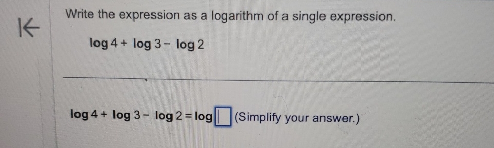 Solved Write the expression as a logarithm of a single | Chegg.com