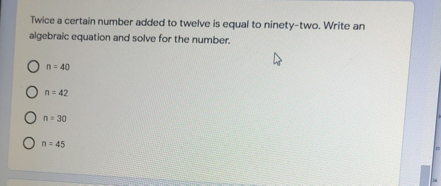 Solved Twice a certain number added to twelve is equal to | Chegg.com