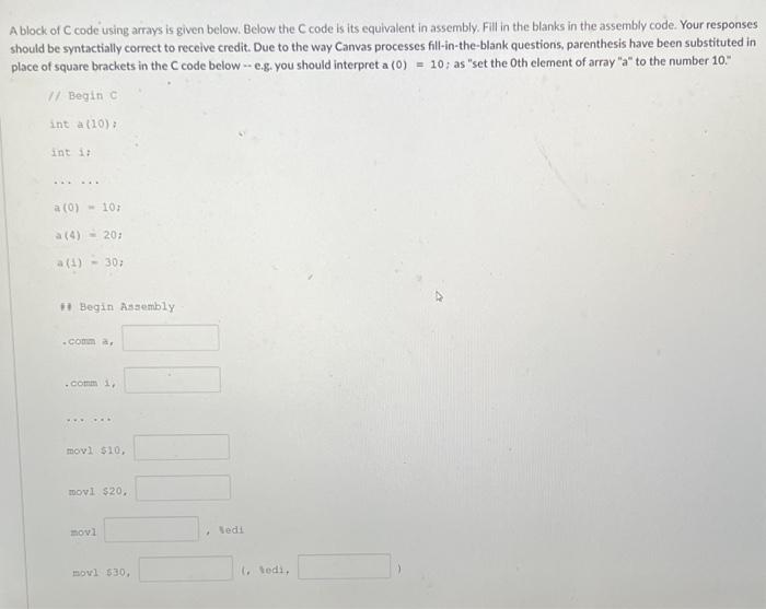Solved A Block Of C Code Using Arrays Is Given Below Below 8533