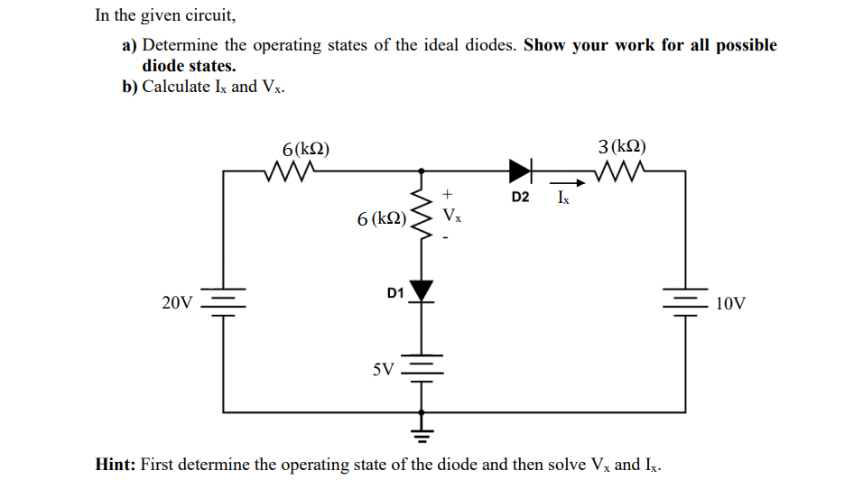 In ﻿the given circuit,Ix ﻿and Vx.Hint: First | Chegg.com