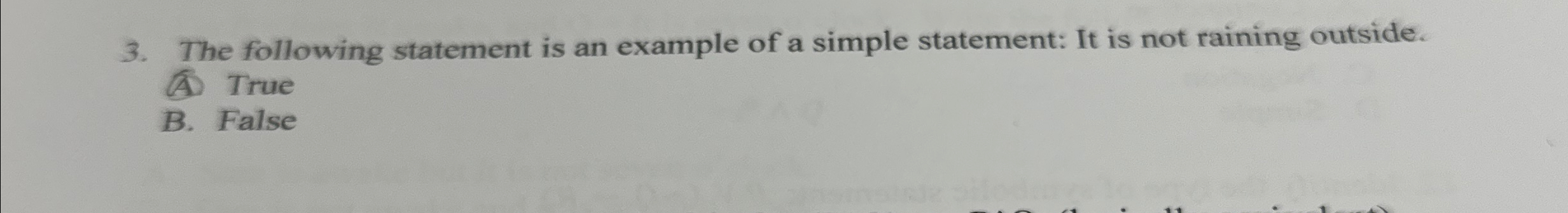 Solved The following statement is an example of a simple | Chegg.com