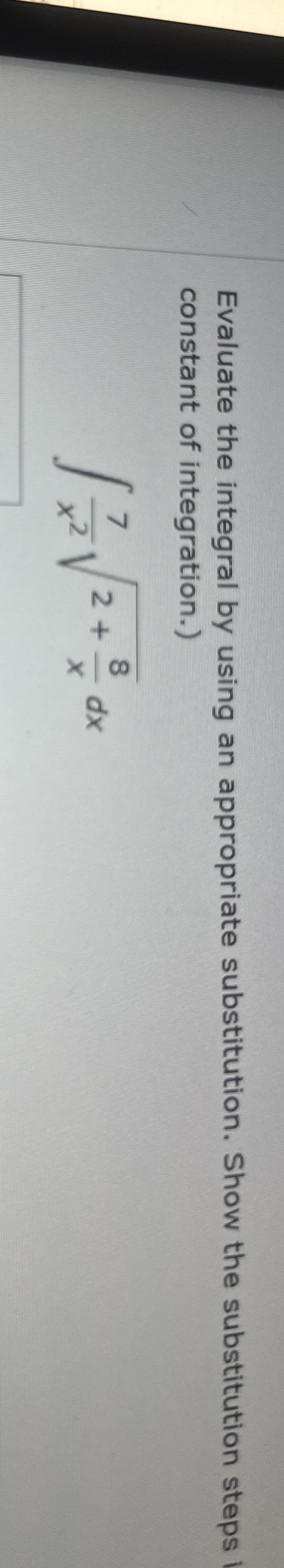 Solved Evaluate the integral by using an appropriate | Chegg.com
