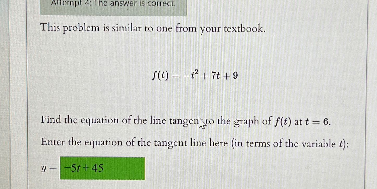 Solved Attempt 4: The answer is correct.This problem is | Chegg.com
