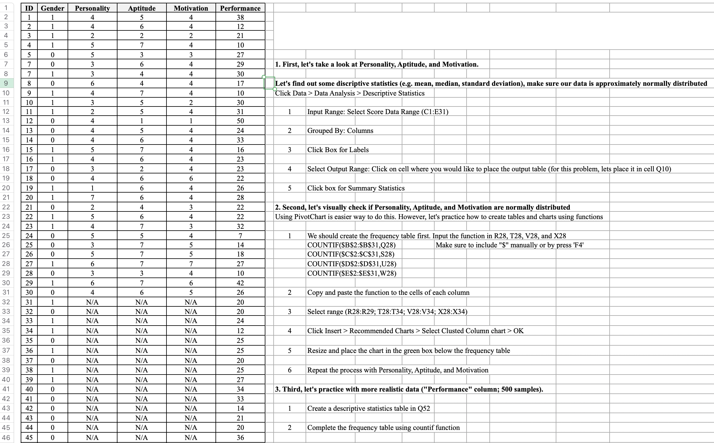 Solved Please follow instructions and make the tables asked | Chegg.com