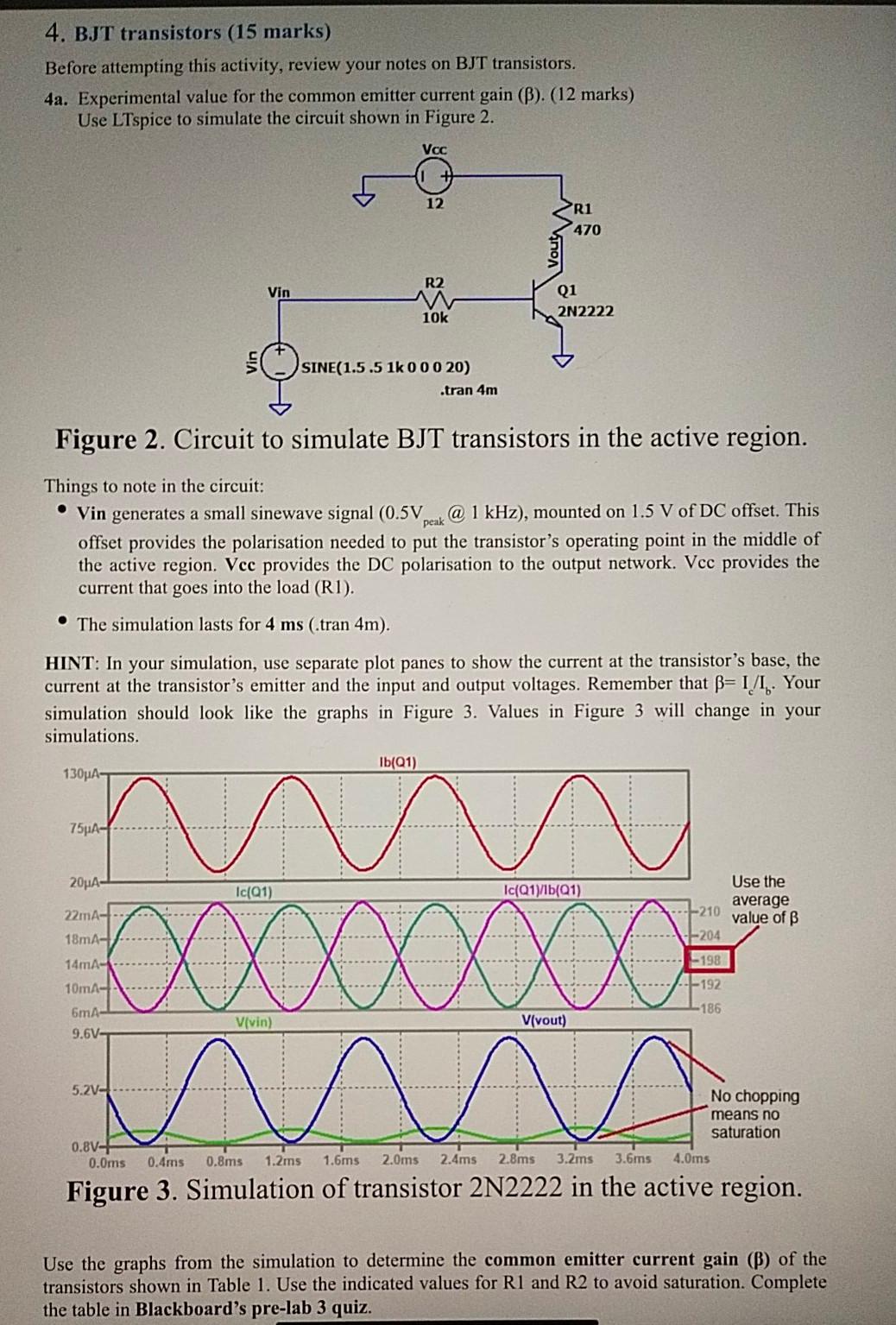 Solved 4. BJT transistors (15 marks) Before attempting this | Chegg.com