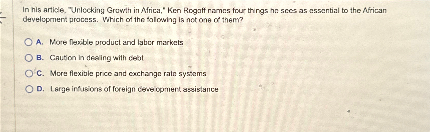Solved In his article, "Unlocking Growth in Africa," Ken | Chegg.com