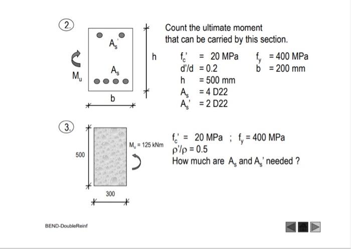 Solved 2 A h As Count the ultimate moment that can be | Chegg.com
